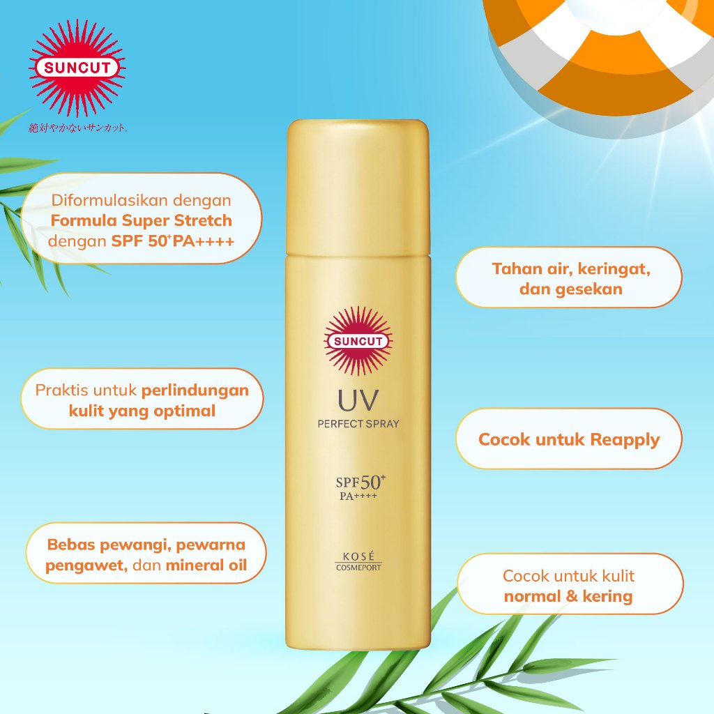 Jual KOSE SUNCUT UV Perfect Spray Gold SPF50+ PA++++ (Sunscreen Spray) | Shopee Indonesia
