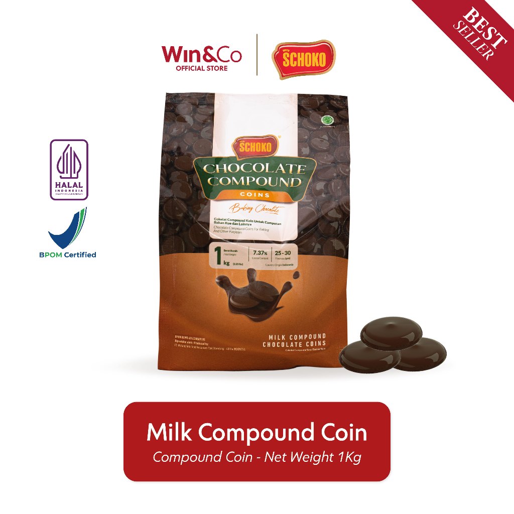Jual SCHOKO Milk Compound Chocolate Coin / Cokelat Bentuk Koin - 1kg ...