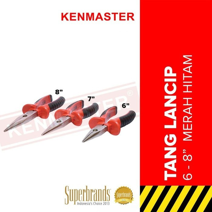 Jual Kenmaster Tang Lancip 6 Inchi Gagang Merah Hitam TGLC050 | Shopee ...