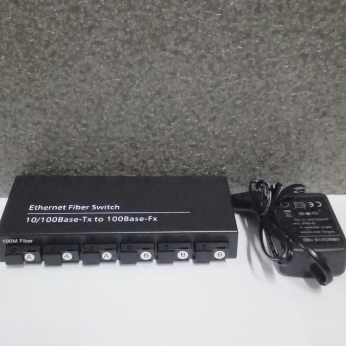 Jual Converter 6 Port FO Switch Fiber Optic SC 2 Lan 6FO 2Lan 100 mbp ...