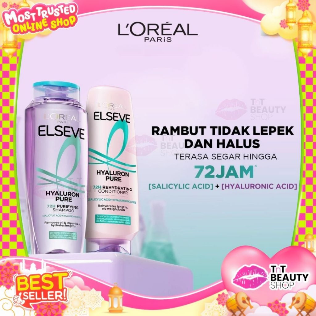 Jual L'Oreal Paris Elseve Hyaluron Pure Series Anti Lepek 72H Shampo ...
