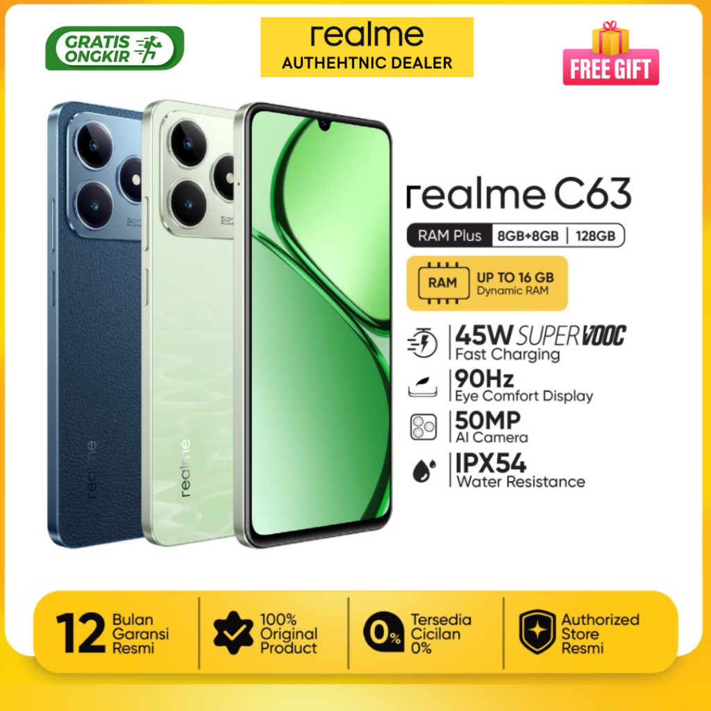 Jual [realme Authentic Dealer] realme C63 8GB+8GB*128GB | 45W Fast Charge | 5000mAh Battery ...