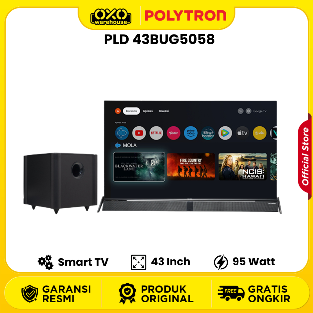Jual POLYTRON 4K UHD Smart Google TV 43 Inch PLD 43BUG5058 Low Watt ...