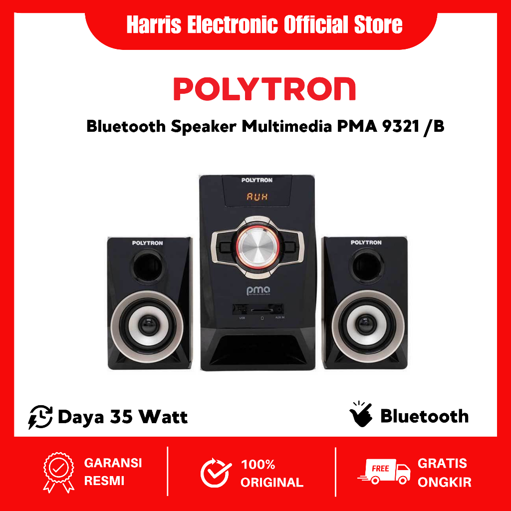 Jual POLYTRON PMA9321B / PMA-9321B SPEAKER BLUETOOTH MULTIMEDIA 100% ...