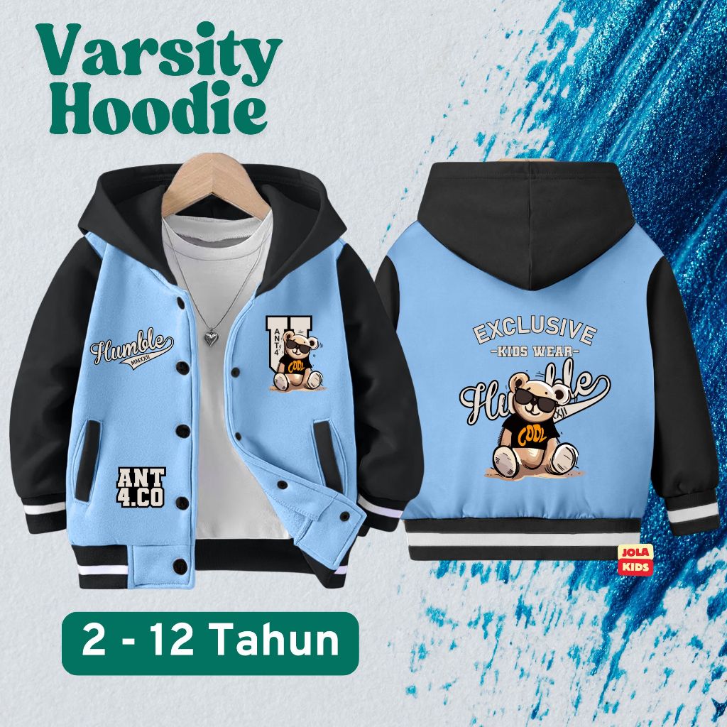 Jual Jaket Varsity Hoodie Anak Laki Laki Perempuan Premium Usia 2 - 7 ...