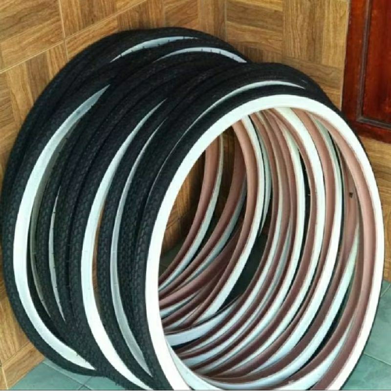Jual Ban luar sepeda 26 x 1 3/8 SWALLOW Hitam Putih jengki mini Phoenix polygon | Shopee Indonesia