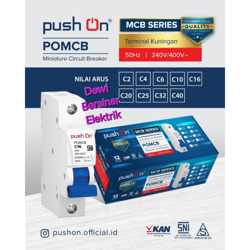 Jual Push On MCB Series - MCB 1 Pas Terminal Kuningan SNI 4A/6A/10A/16A ...