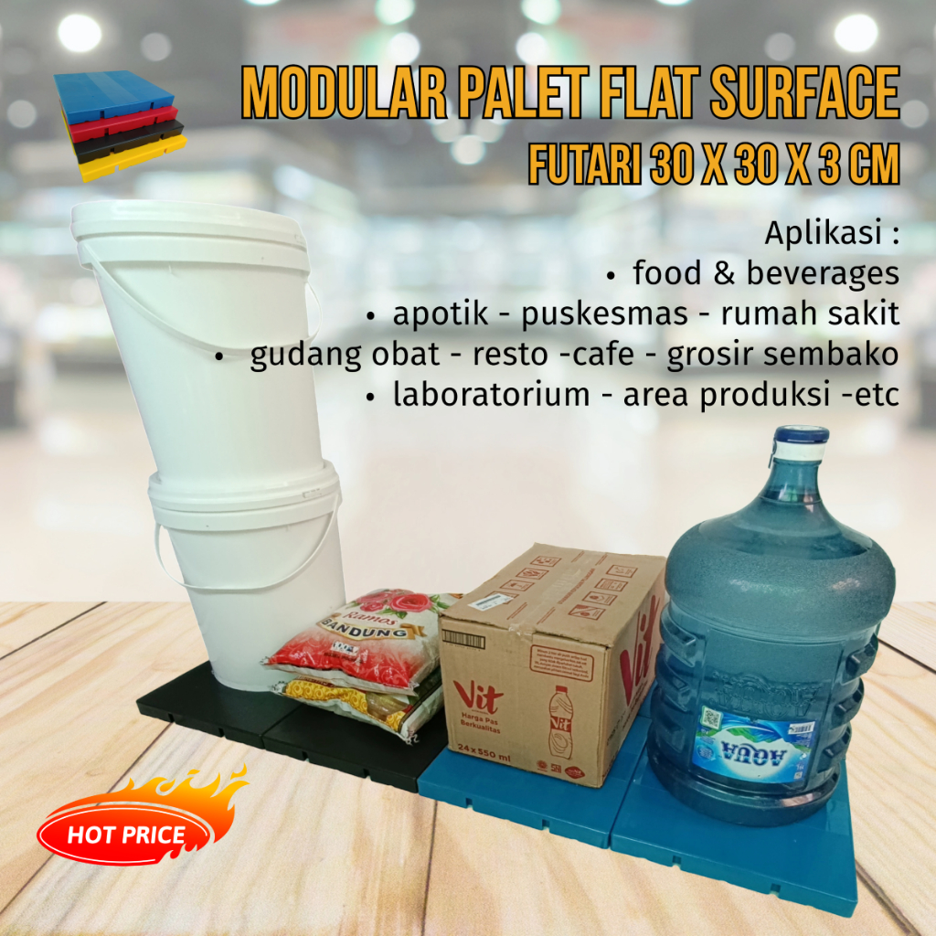Jual Tatakan Plastik Palet Plastik FLAT SURFACE Untuk Gudang, Apotik, Rumah Sakit & Resto FUTARI ...