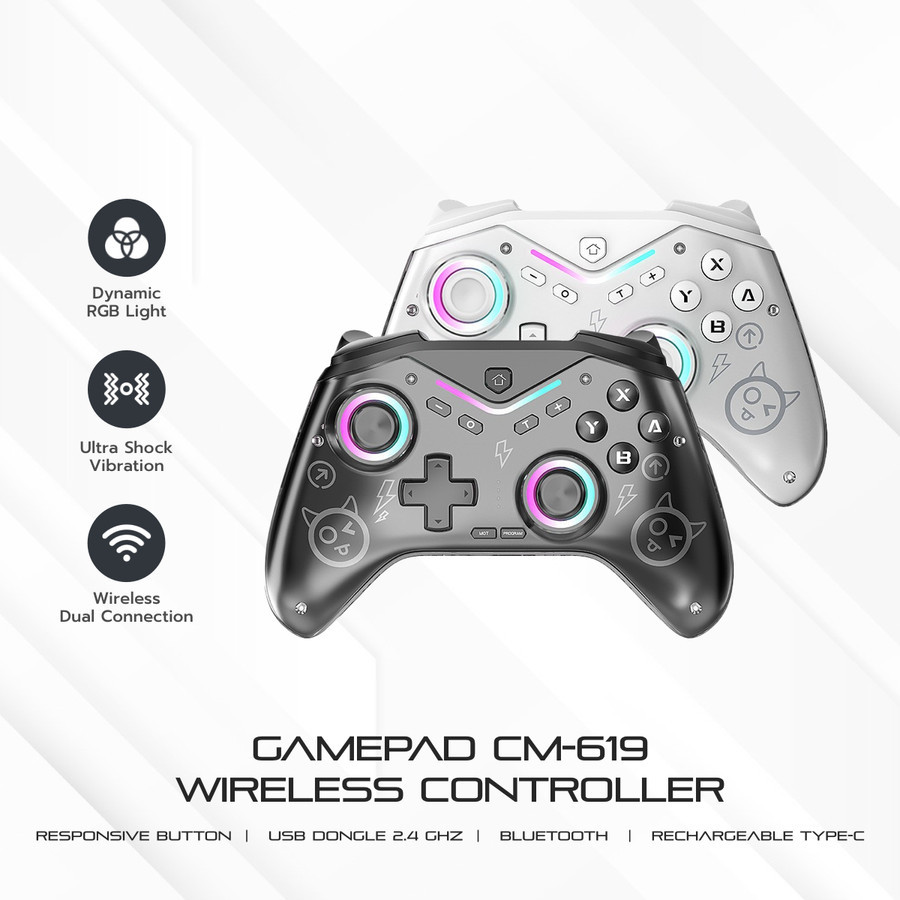 Jual Gamepad Bluetooth CM-619 Joystick Game Controller untuk N-Switch ...