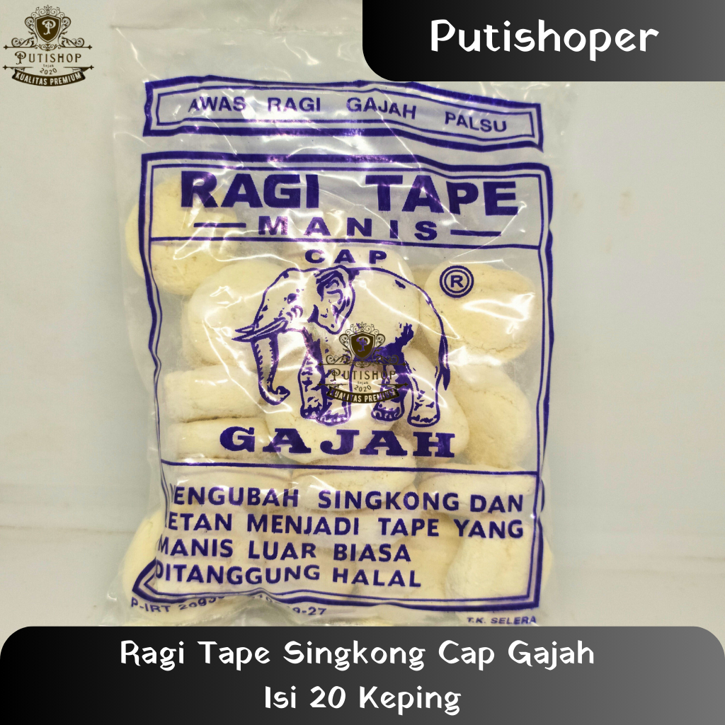 Jual Ragi Tape Singkong Cap Gajah - Bola Dunia isi 20-25 Keping ...