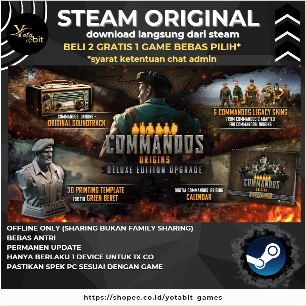 Jual Commandos: Origins - Deluxe Edition PC Game Sharing Original ...