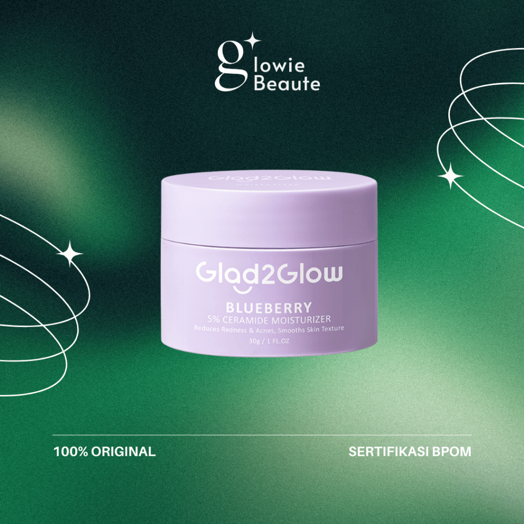 Jual Glowie Beaute Glad2Glow 5% Blueberry Moisturizer Cream 5x Ceramide ...