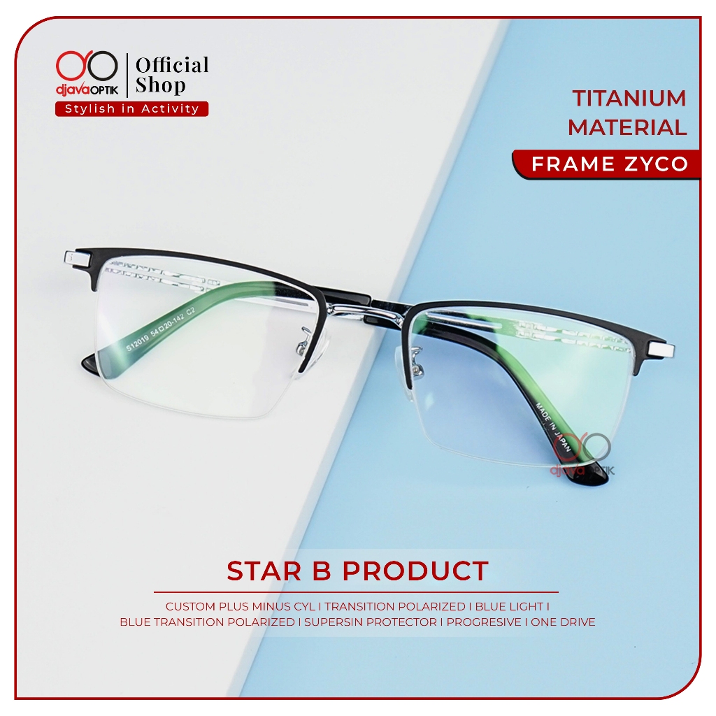 Jual DJAVA OPTIK - Frame Zyco - Kacamata Pria Star B Supersin Bluelight Transition Protector ...