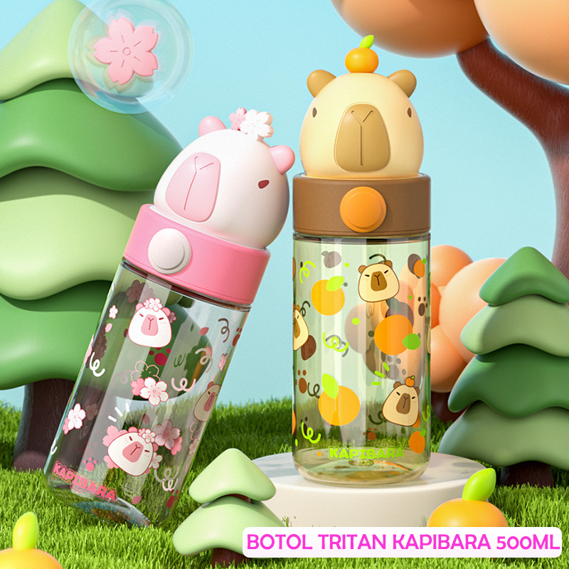 Jual Botol ORI Karakter Kapibara Anak 500 mL Teguk BPA Free Tritan | Shopee Indonesia