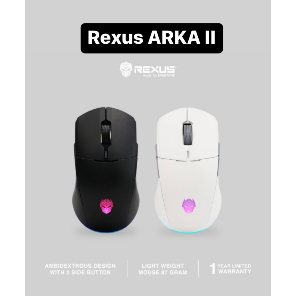 Jual Rexus Arka II RX-107 V2 Dual Gaming Mouse Wireless Wired RX107 RGB ...