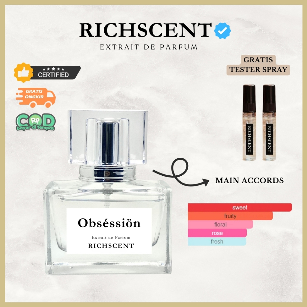 Jual RICH SCENT Extrait de Parfum | Obsession 35ml - Parfum Wanita dengan aroma raspberry peony ...
