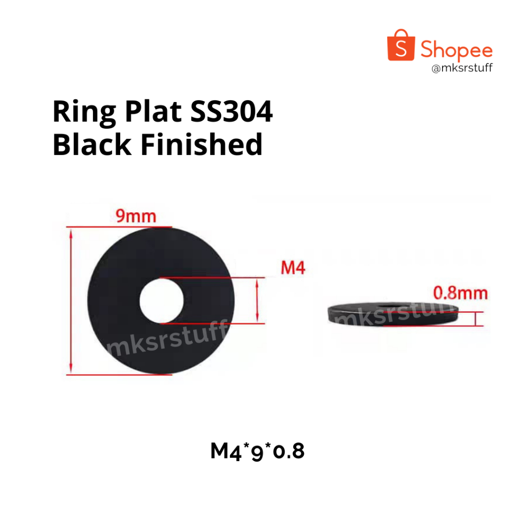 Jual M4 - Ring Plat Black Finished Stainless Steel 304 | Shopee Indonesia