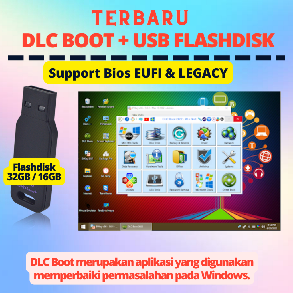 Jual Flashdisk Bootable DLC BOOT v4.3 + Driver (Suport UEFI dan Legacy ...