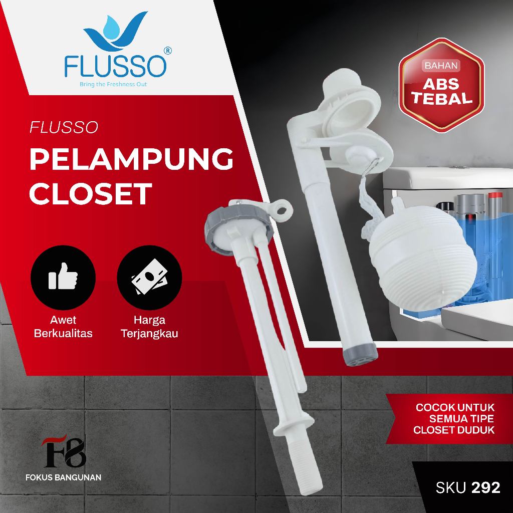 Jual Alat Spare Part Closet Duduk Engkol L Pelampung Kloset Flusso 292 ...