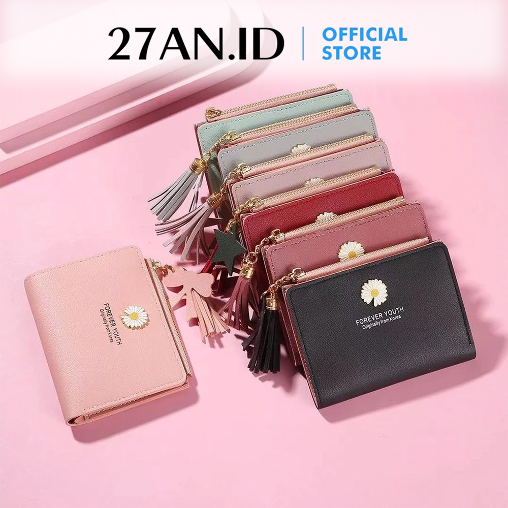 Jual (27AN.ID) Dompet Lipat Mini Wanita DK010 Dompet Lipat Wanita Motif Bunga Daisy Timbul ...