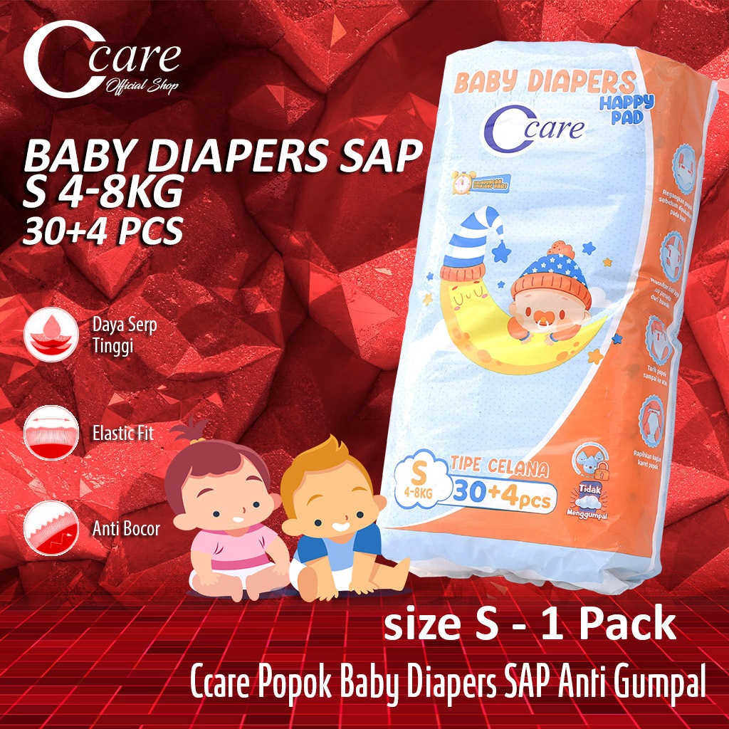 Jual CCARE POPOK BABY DIAPERS SAP (FREE MASKER) | Shopee Indonesia