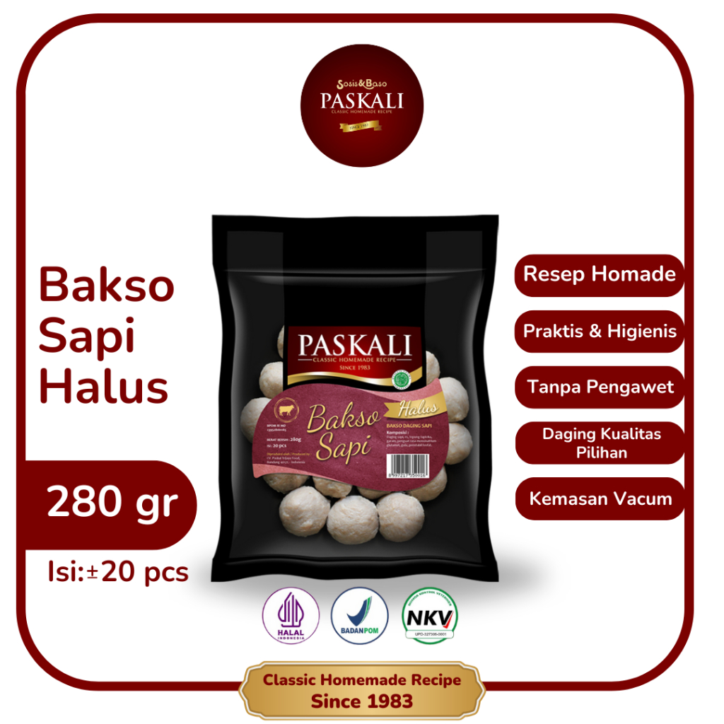 Jual Bakso Sapi Halus Paskali 280 gram | Shopee Indonesia