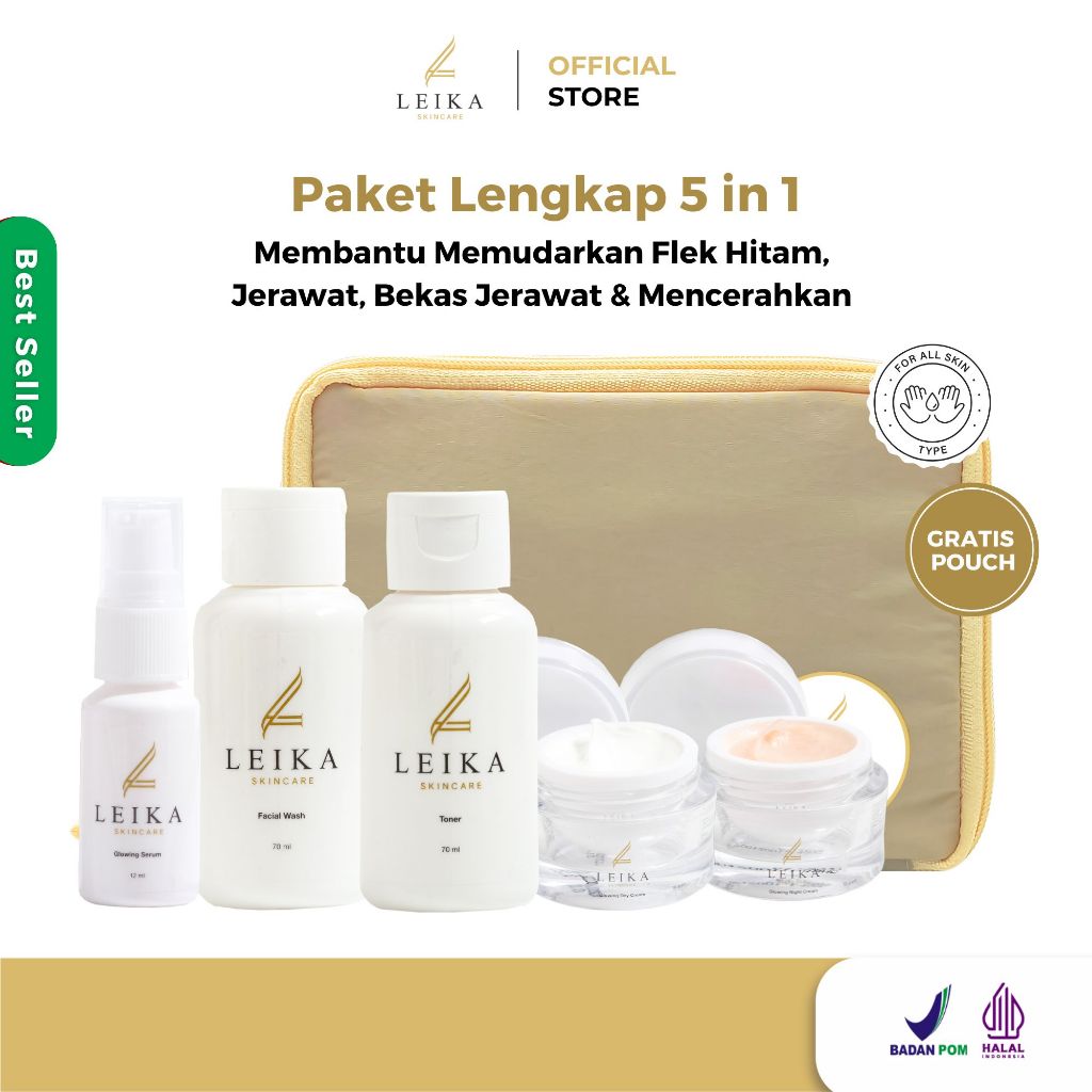 Jual Leika Skincare Paket 5 in 1 100% RESMI BPOM & HALAL MUI Paket Cream Flek Hitam & Bintik ...