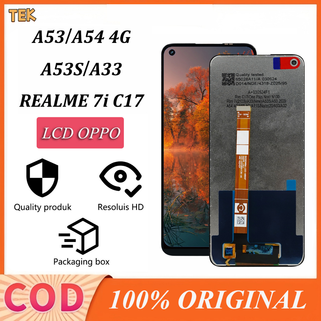 Jual LCD OPPO A53 A54 4G A53S A33 REALME 7i REALME C17 ORIGINAL 100% Layar HP FULLSET ...