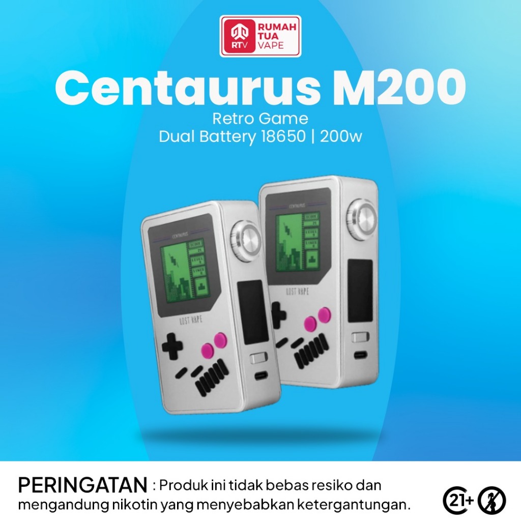 Jual CENTAURUS M200 RETRO GAME MOD DUAL BATTERY 18650 200W | Shopee ...