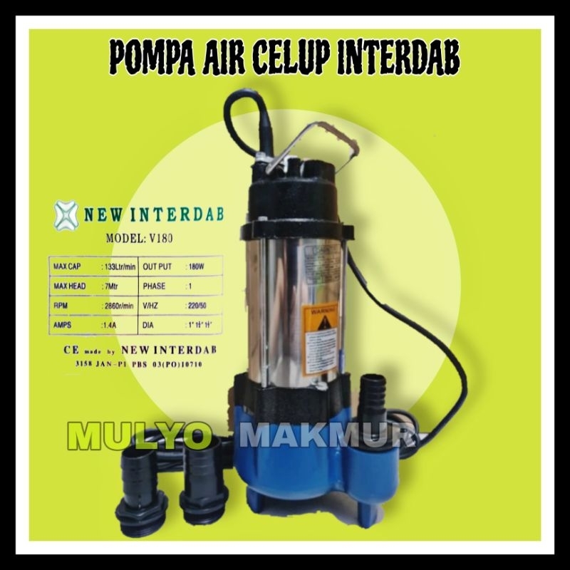 Jual POMPA AIR CELUP SUBMERSIBLE PUMP INTERDAB SPV180 | Shopee Indonesia