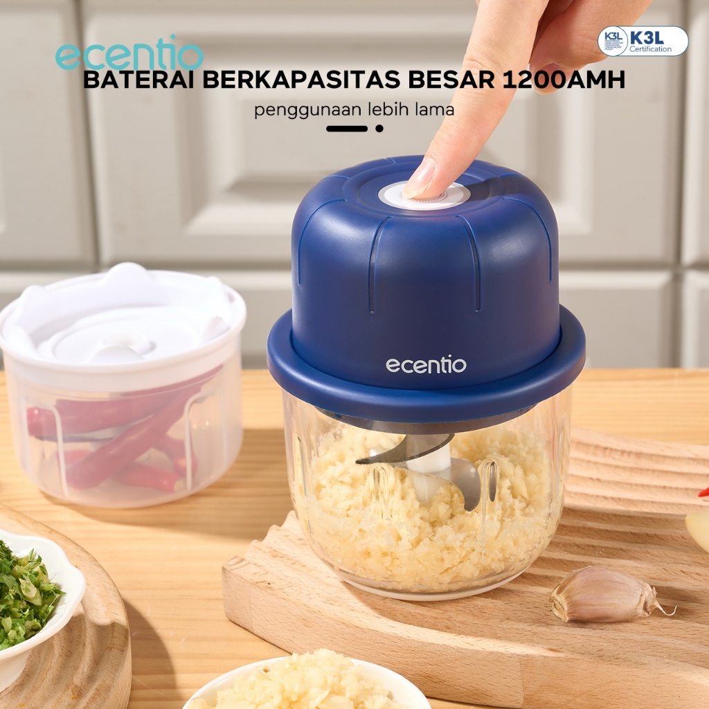 Jual ecentio Kaca Mini Chopper Blender Portable 6 pisau+3 pisau 350ml ...