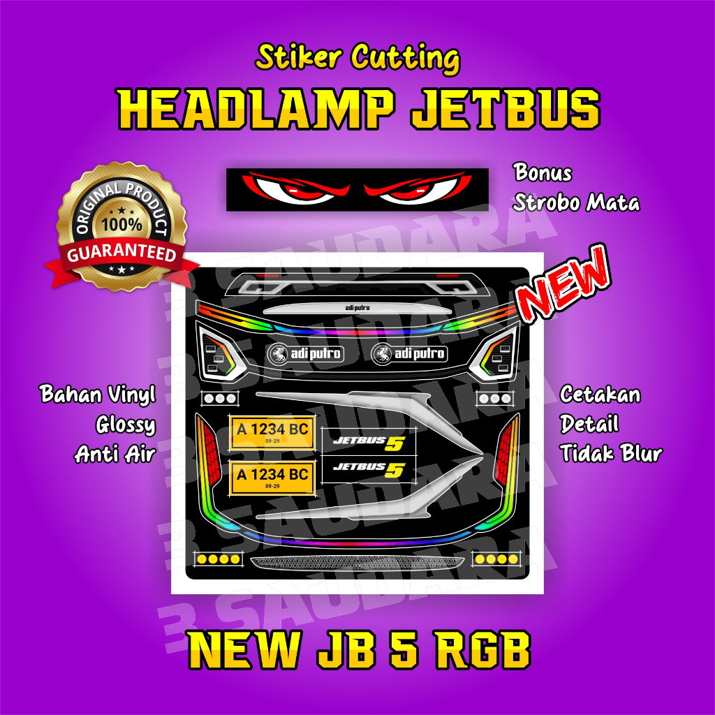 Jual Stiker Cutting HEADLAMP JETBUS 5 | Shopee Indonesia