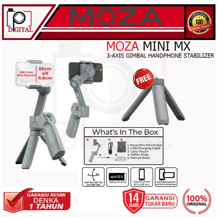 Jual MOZA MINI MX 3-Axis Folding Stabilizer Handheld Gimbal Smartphone ...