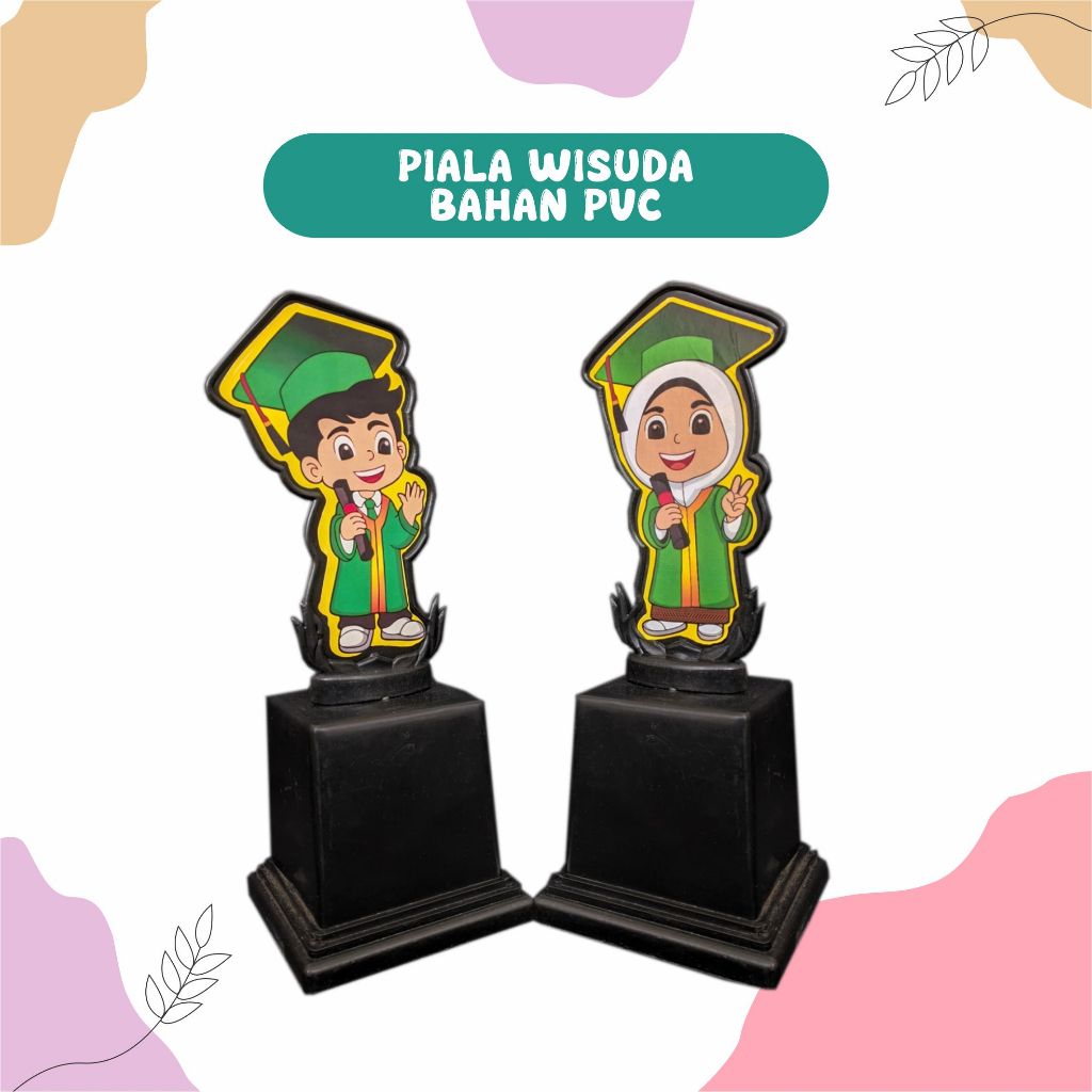 Jual Mdklaser Piala Wisuda Anak TK PAUD Plastik PVC Baju Hijau Ready ...