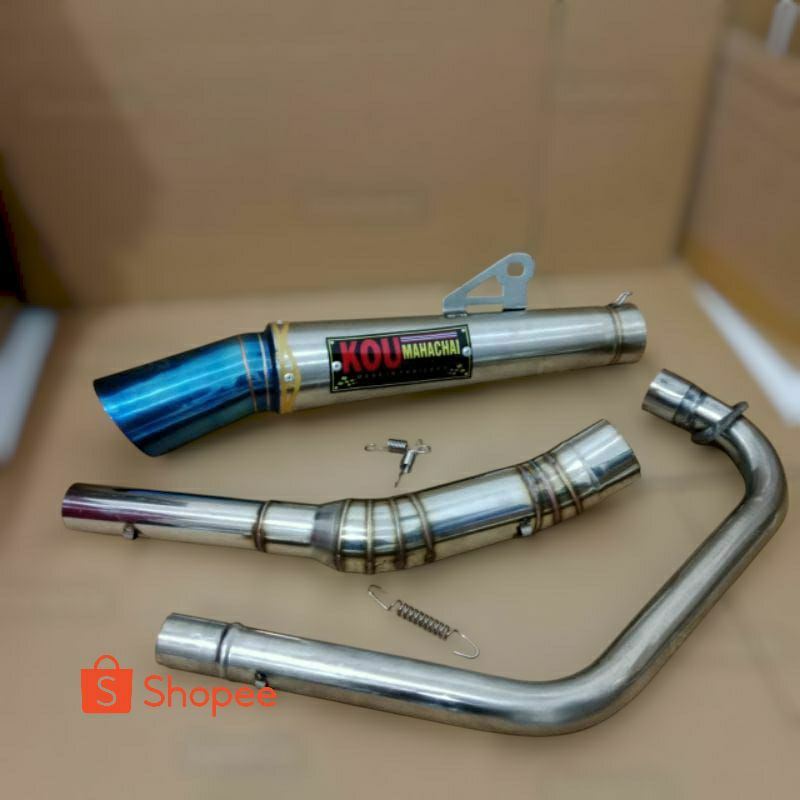 Jual Open Canister KOU Mahachai Conical Exhaust 1 set Big Elbow For Tmx ...