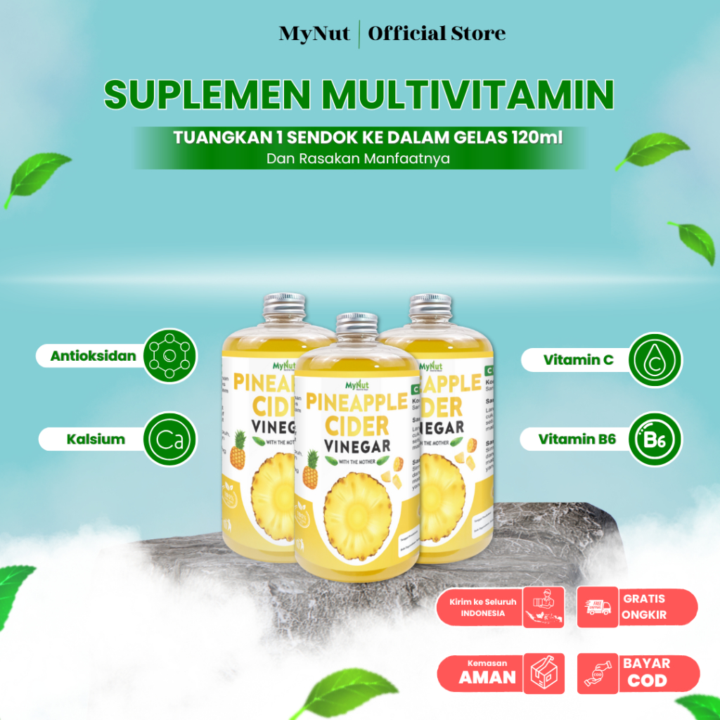 Jual MYNUT CUKA NANAS 500 ML PINEAPPLE CIDER VINEGAR MINUMAN HERBAL ALAMI 100% ORIGINAL | Shopee ...