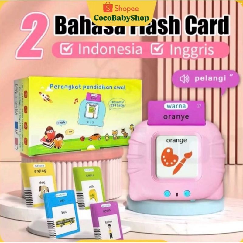 Jual Flashcard Anak Reader 2 Bahasa Edukasi Anak Indonesia Inggris ...