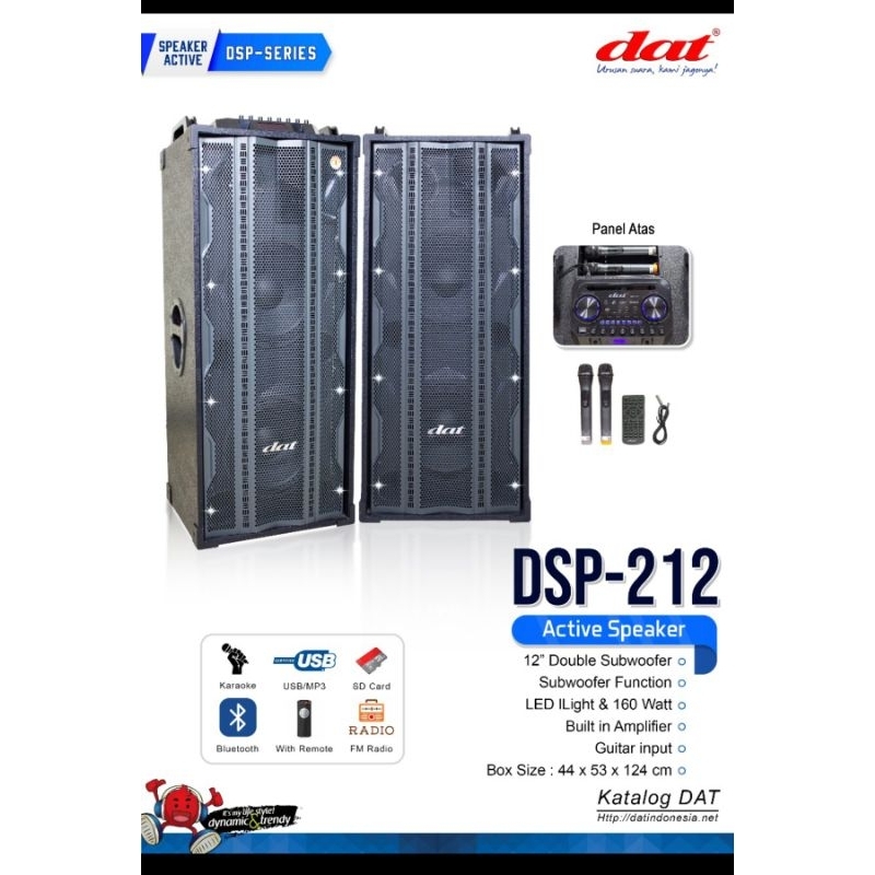 Jual speaker dat DSP 212 speaker dat 12 inc subwoofer x 4 free 2 mik ...
