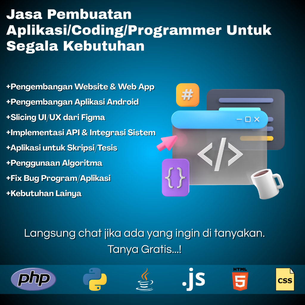 Jual Jasa Pembuatan Aplikasi/Coding/Programmer Untuk segala Kebutuhan | Shopee Indonesia