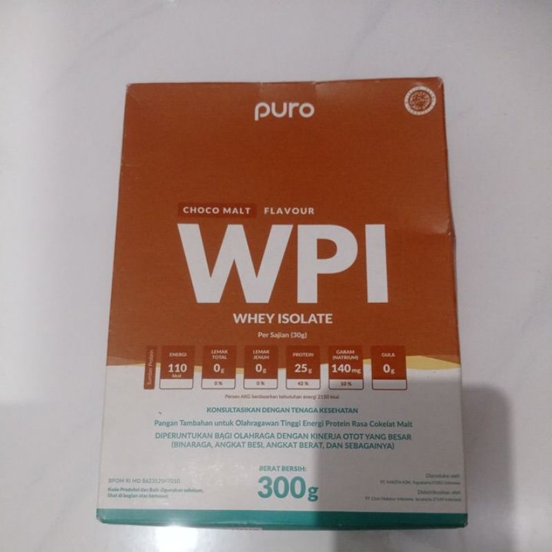 Jual Puro susu protein whey isolate WPI rasa choco malt 300 gram | Shopee Indonesia