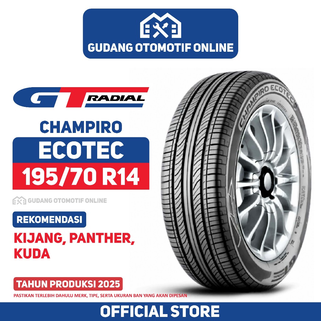 Jual Ban GT Radial Champiro Ecotec 195/70 R14 Ban Mobil Panther Kijang Kuda | Shopee Indonesia