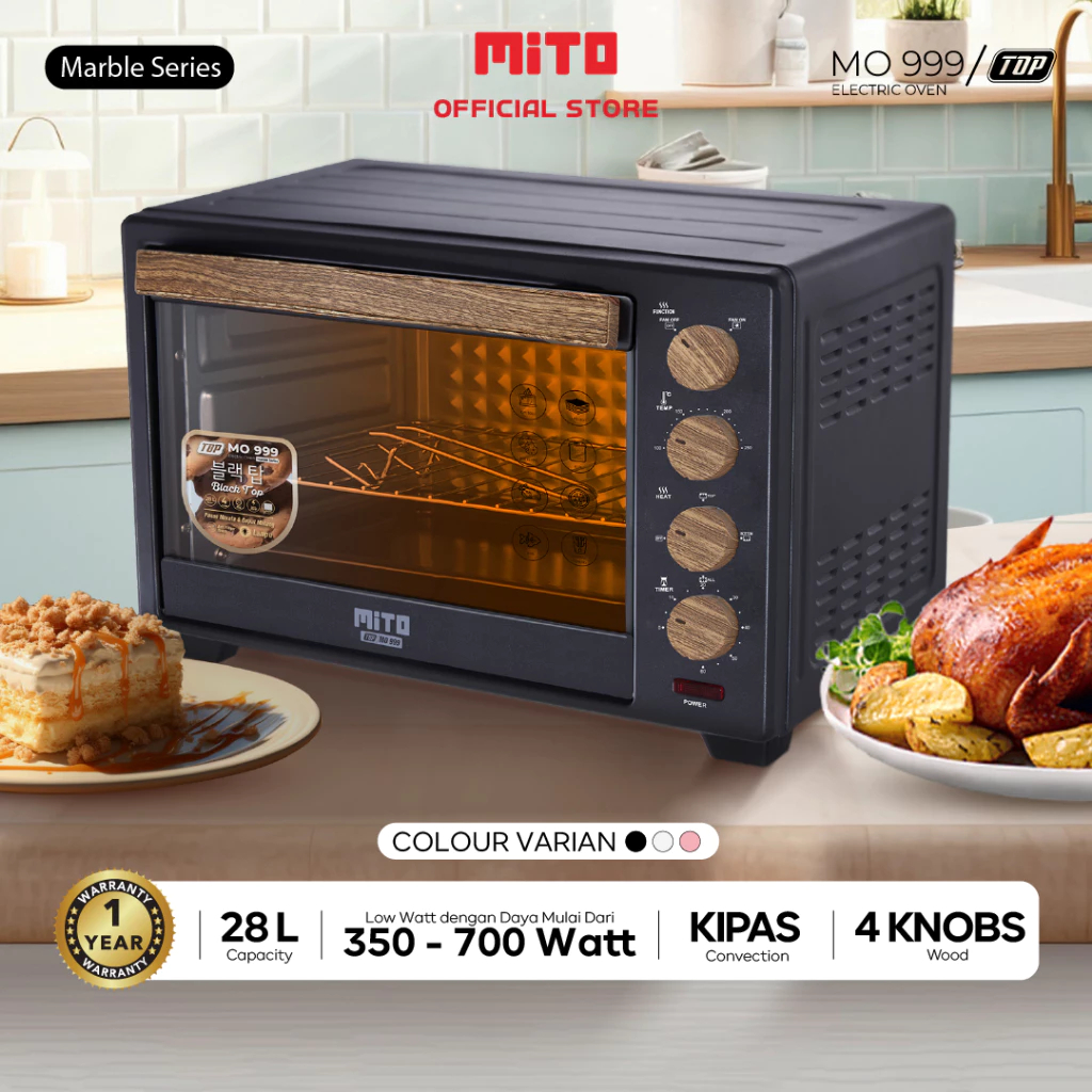 Jual MITO Oven 28 Liter - MO 999 TOP Marble Series (Black) | Shopee ...