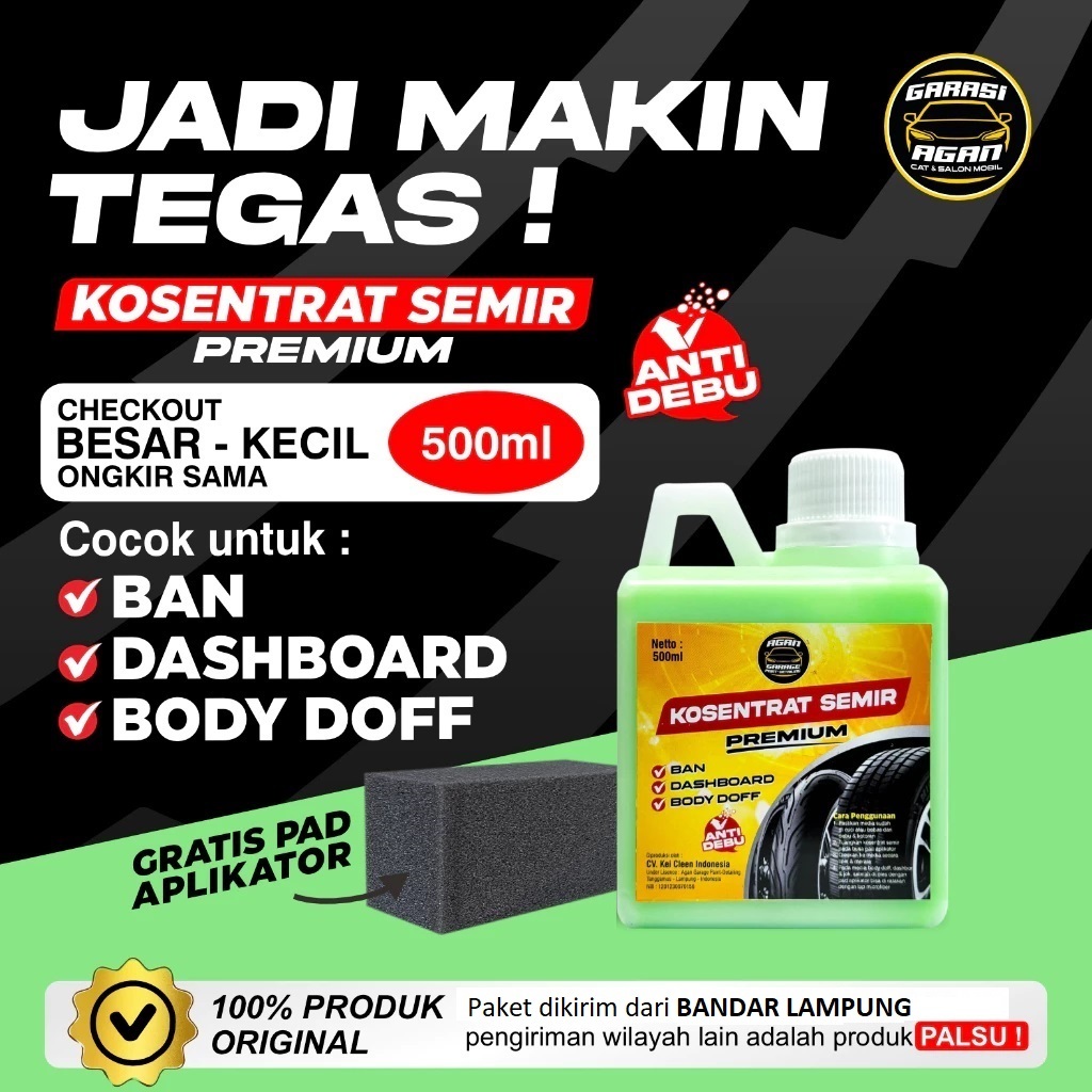 Jual KONSENTRAT SEMIR ORIGINAL 500 ML 1 LITER SEMIR BAN JOK DASHBOARD BODY MOBIL BODY DOFF ...