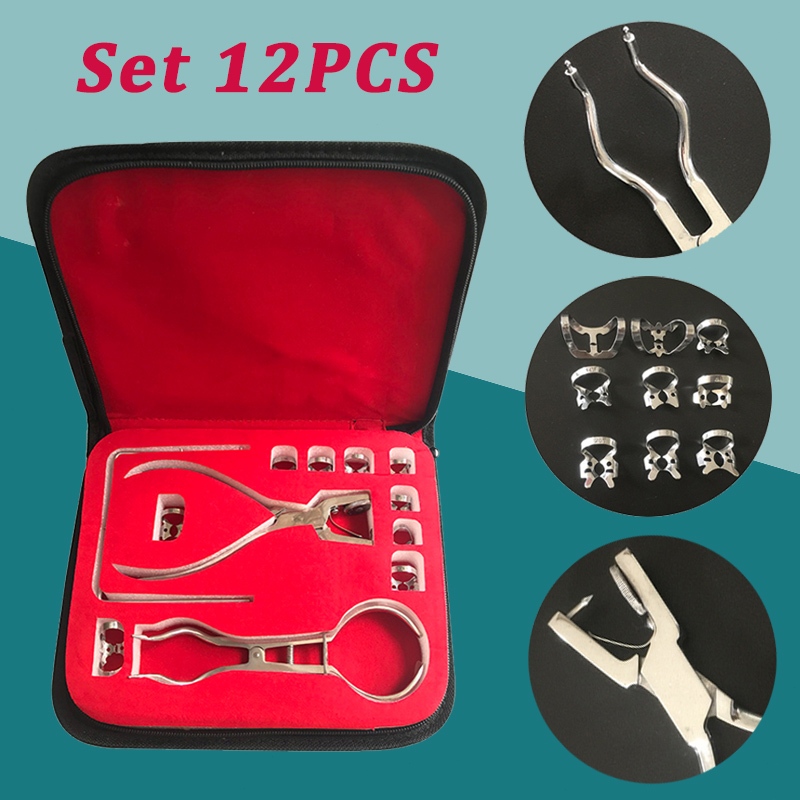 Jual 12pcs/set dental rubber dam kit rubber dam set isolation starter ...