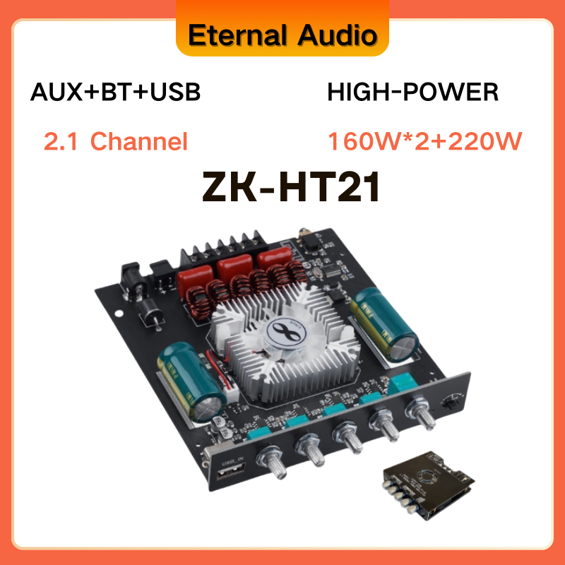 Jual ZK-HT21 Bluetooth digital power amplifier modul 2.1 channel 【TDA7498E】 subwoofer nada ...