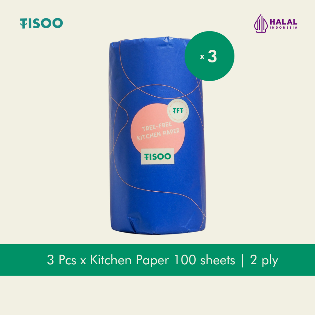 Jual TISOO Premium Bamboo Kitchen Towel Tissue Paper 100s'2ply (3 Rolls ...