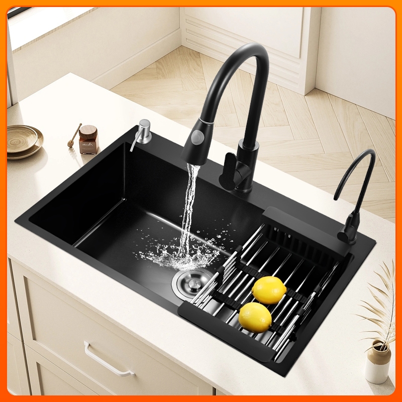 Jual Reaim - Paket Kitchen Sink Hitam kran Wastafel Cuci Piring ...