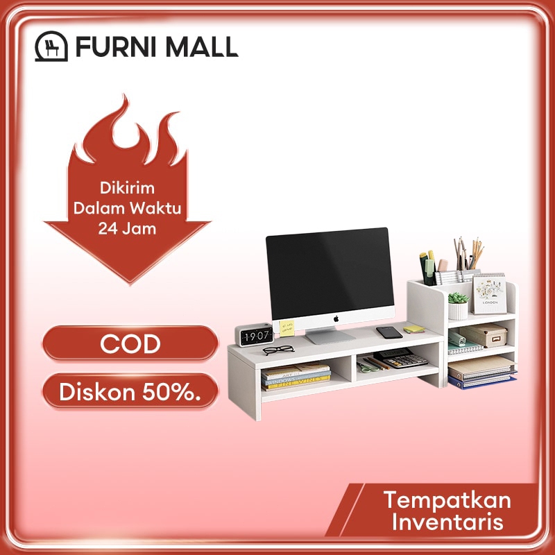 Jual Stand Monitor Kayu Rak Meja Laptop Alas Laptop Desk Organizer Meja ...