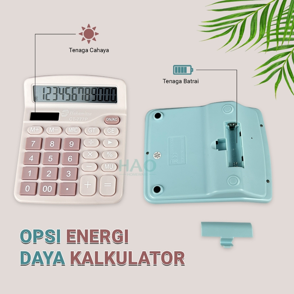 Jual Kalkulator Digital 12 Digit Dual Energi Baterai & Energi Surya ...
