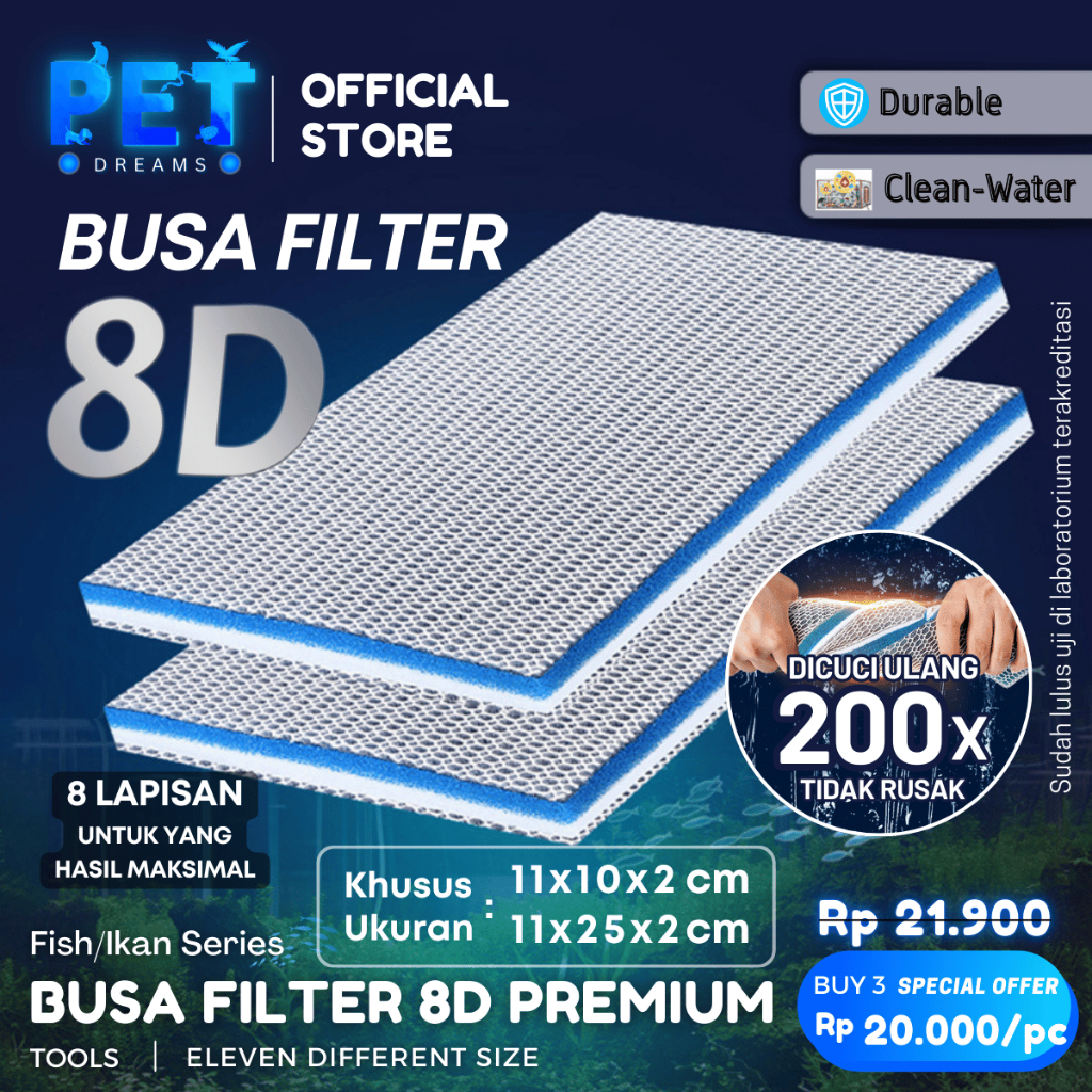 Jual Magic Honeycomb 8D 8 Lapis Busa Filter Aquarium Bio Media Nano ...